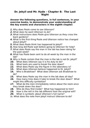 AQA Jekyll and Hyde - Week 5 Lessons | Teaching Resources