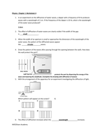 Waves Worksheets and Answers : Reflection, Refraction, Diffraction of ...