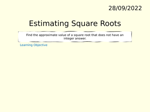 Estimating Square Roots | Teaching Resources