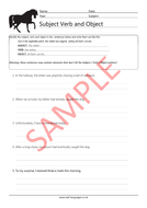 English Subject, Verb, Direct Object | Teaching Resources