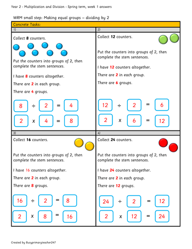 Year 2 - Spring Term - week 1 - Multiplication and Division | Teaching ...