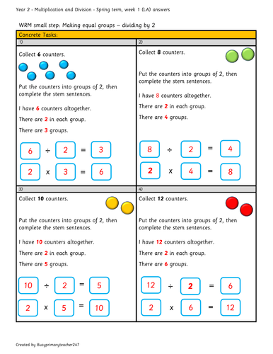 Year 2 - Spring Term - week 1 - Multiplication and Division | Teaching ...