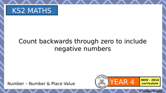Year 4 – Count backwards through zero, negative numbers – Place Value week 1-4 White Rose ...