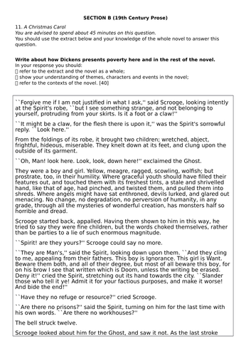 6 X A Christmas Carol Extract Exam Questions Eduqas Gcse English