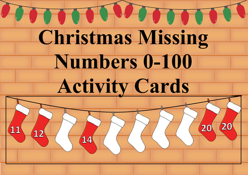 Christmas Missing Numbers 0-100 Activity Cards | Teaching Resources