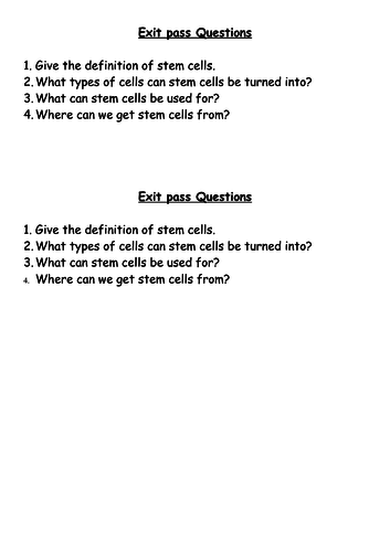 Stem cells Full independent and differentiated lesson AQA | Teaching ...