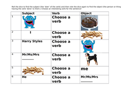 subject verb object | Teaching Resources