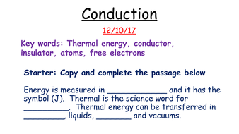 Conduction for KS3 Science | Teaching Resources