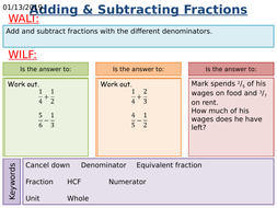 KS3 Maths: Adding and Subtracting Fractions | Teaching Resources