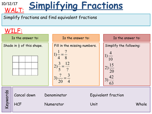 KS3 Maths: Simplifying Fractions | Teaching Resources KS3 Maths: Simplifying Fractions | Teaching Resources