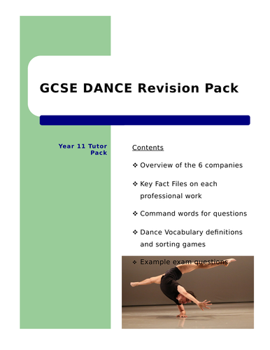 GCSE Dance Full Revision Pack for students | Teaching Resources