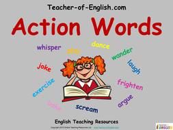 Verbs - Action Words (PowerPoint and worksheets) | Teaching Resources