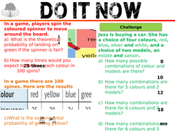 Sample Space diagram - Edexcel | Teaching Resources