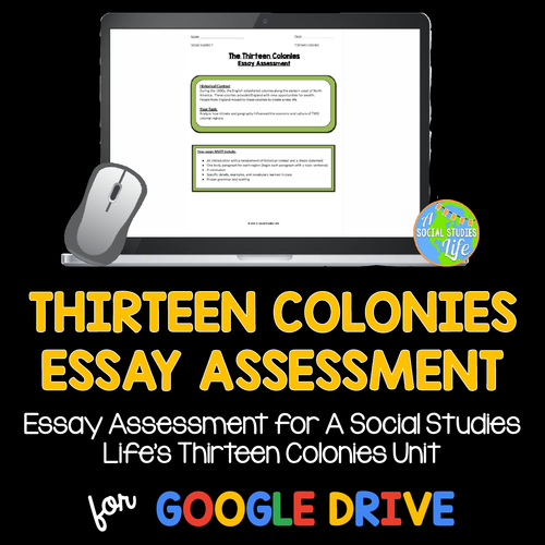 Thirteen Colonies Essay Assessment | Teaching Resources