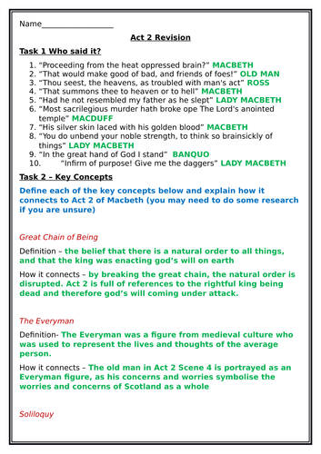 Act 3 Scene 1 Macbeth GCSE English Literature 9-1 | Teaching Resources