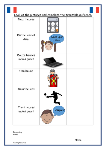 French lesson and resources - School subjects | Teaching Resources