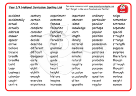 KS2 Crossword year 3/4 spelling national curriculum answers included 18 ...