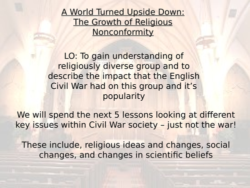 Edexcel: 1C Britain: Growth of Religious Non-Conformity during the ...