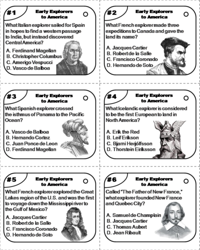 Early Explorers to America Task Cards | Teaching Resources