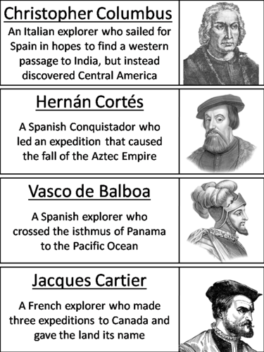 Early Explorers to America Word Wall Cards | Teaching Resources