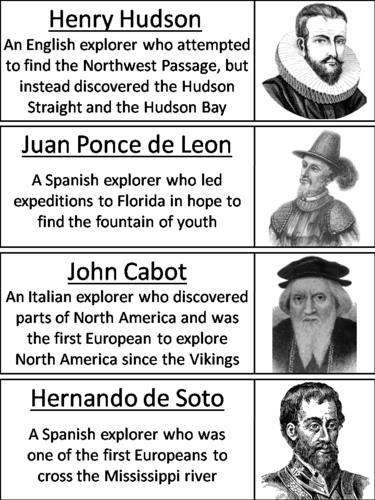 Early Explorers to America Word Wall Cards | Teaching Resources