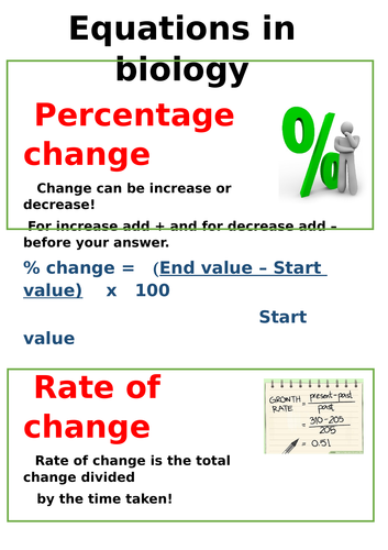 Equations in biology | Teaching Resources