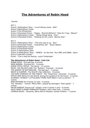 Robin Hood pantomine script | Teaching Resources