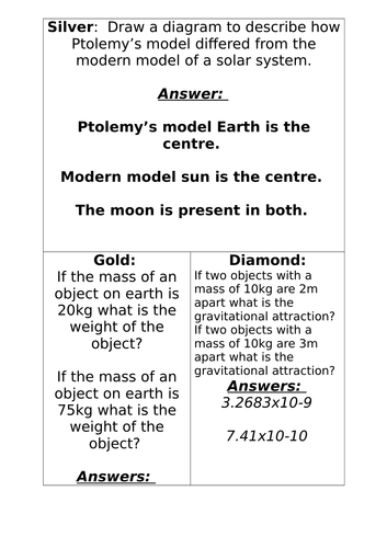 Gravity within Solar Systems (Lesson Observation) | Teaching Resources