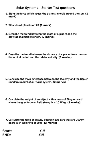 Gravity within Solar Systems (Lesson Observation) | Teaching Resources