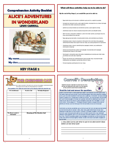 Alice's Adventures in Wonderland - KS2 Comprehension Activities Booklet ...