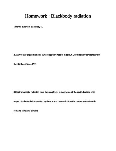 Black body radiation GCSE 9-1 | Teaching Resources