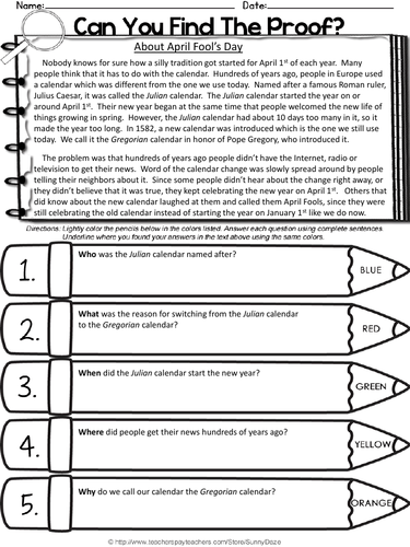 Non-fiction Reading Passages Text Evidence {April} | Teaching Resources