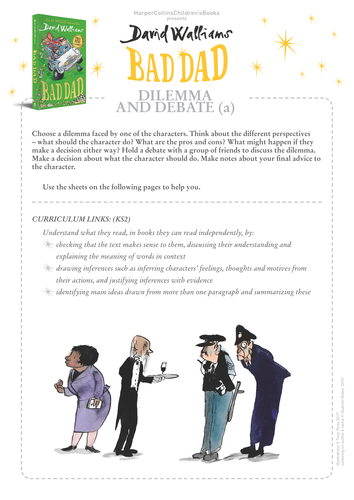 David Walliams Bad Dad Dilemma and Debate | Teaching Resources