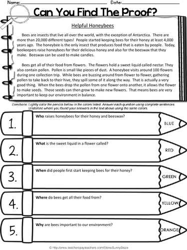 FREE Non-Fiction Reading Passage Text Evidence | Teaching Resources