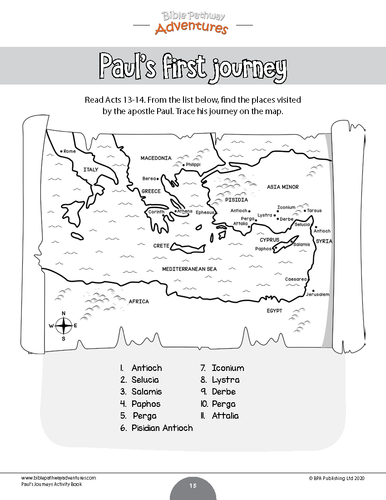 Paul's Journeys Activity Book | Teaching Resources