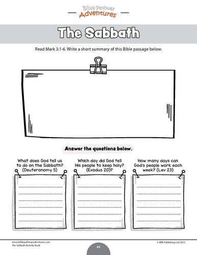 The Sabbath Activity Book | Teaching Resources