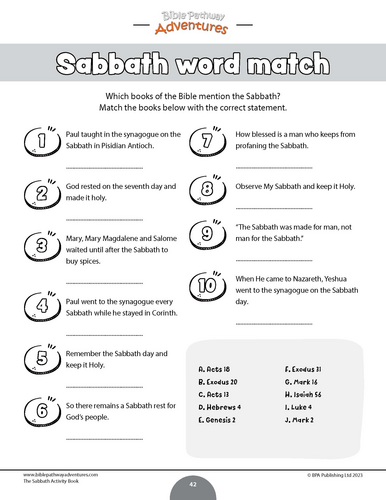 The Sabbath Activity Book | Teaching Resources