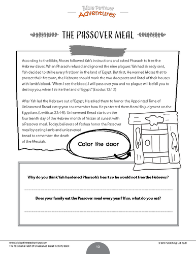 The Passover and Feast of Unleavened Bread Activity Book | Teaching ...