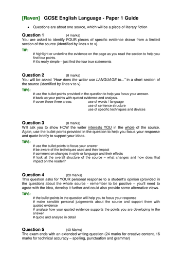 AQA GCSE English Language Paper 1 and Paper 2 guides | Teaching Resources