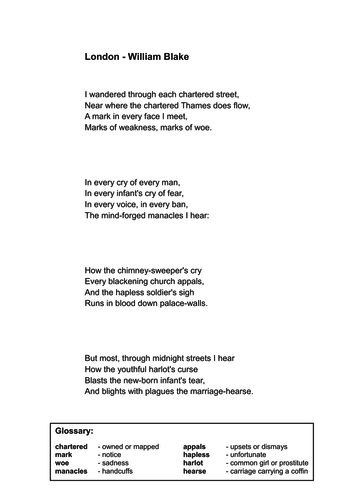 London by William Blake - full lesson | Teaching Resources