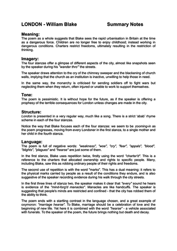London by William Blake - full lesson | Teaching Resources