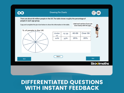 Pie Charts - GCSE (9-1) Digital Maths Lesson | Teaching Resources