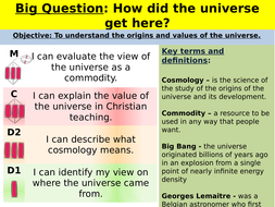 Origins of the universe EDEXCEL GCSE (9-1) RE Paper 1 Unit 4 Matters of ...
