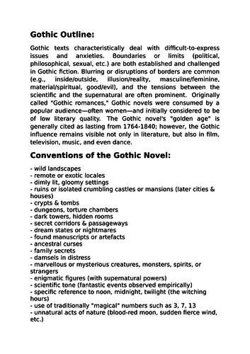 Gothic Literature - Macbeth, Wuthering Heights and Frankenstein ...