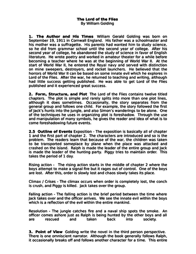 Lord of the Flies: Themes - Symbols - Context | Teaching Resources