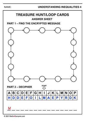 Inequalities 4 (Treasure Hunt) | Teaching Resources