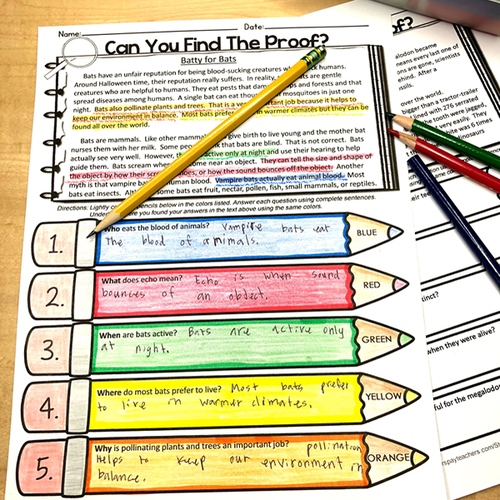 Non-Fiction Reading Passages Text Evidence {October} | Teaching Resources