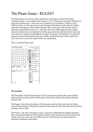 The Pirate Game (Christmas Themed) | Teaching Resources