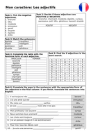 Year 7 French personality adjectives | Teaching Resources