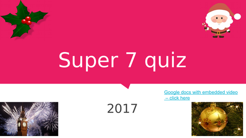 Christmas end of year 2017 quiz suitable for y6-y13 | Teaching Resources